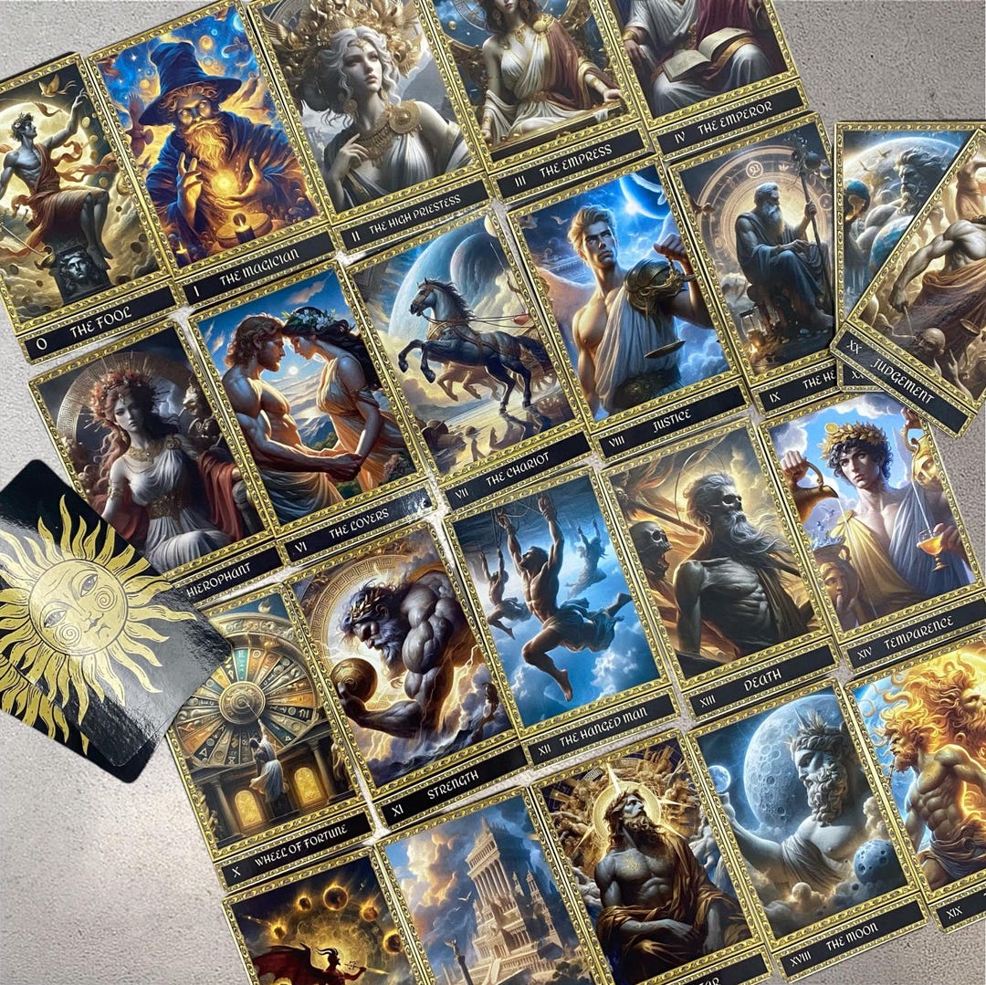Greek God Tarot Deck, Bohemian Art Tarot Card and Tarot Box, 78 Tarot ...