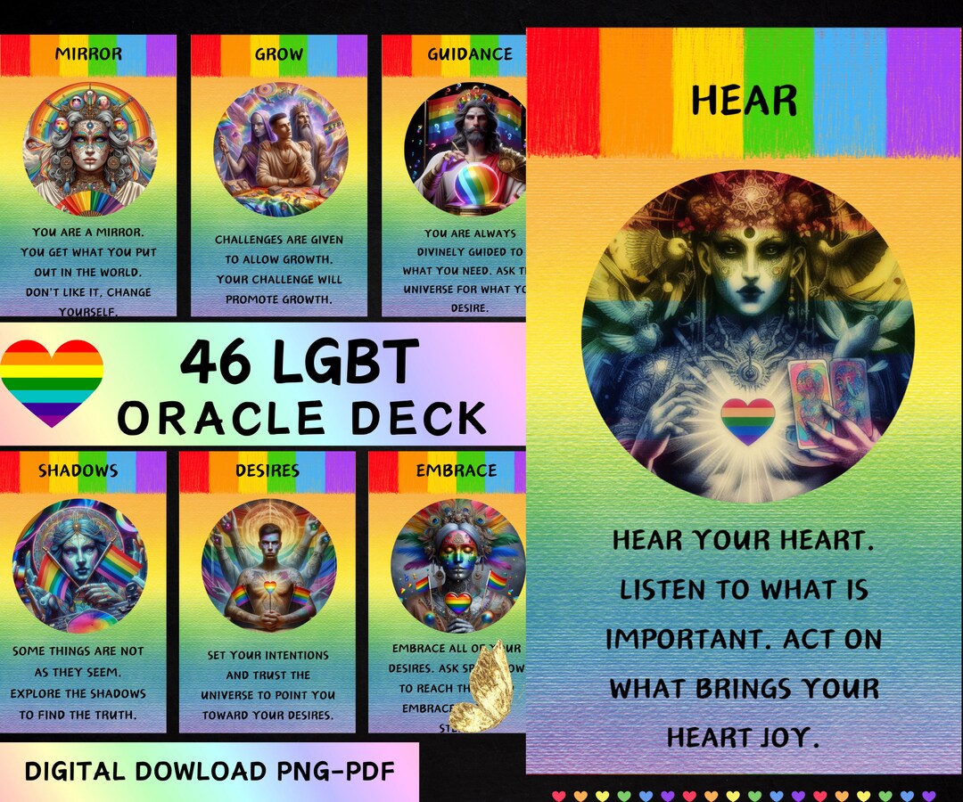 LGBT Oracle Card Deck - Printable Oracle Deck - Digital Cards Deck ...