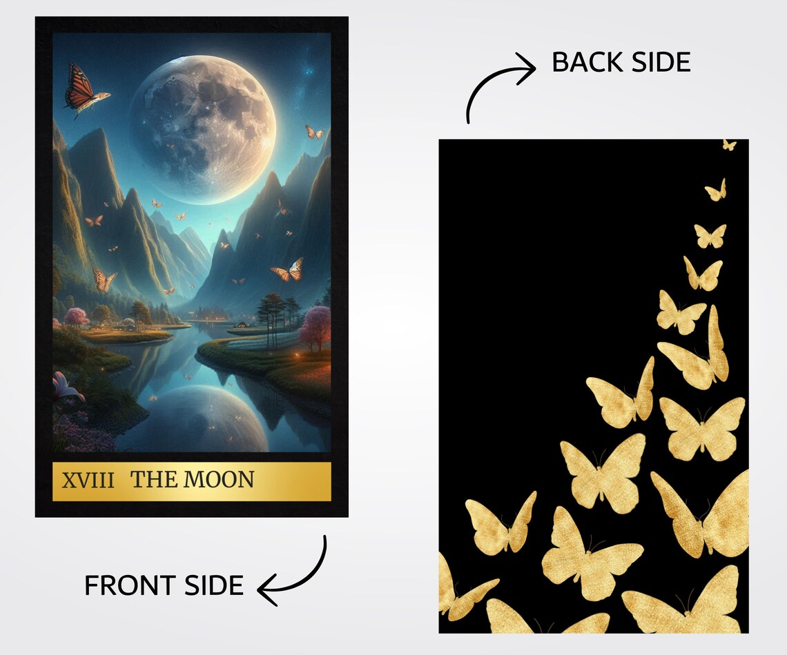 78 Butterfly Theme Tarot Cards: Printable PNG Deck (digital Download ...