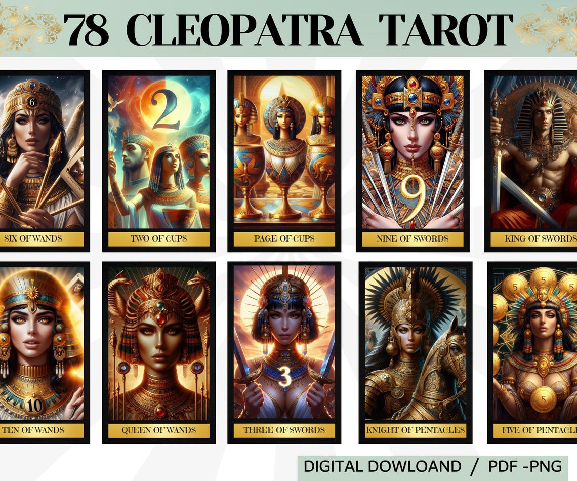78 Cleopatra Tarot Cards: Printable Oracle Deck (digital Download) - Etsy