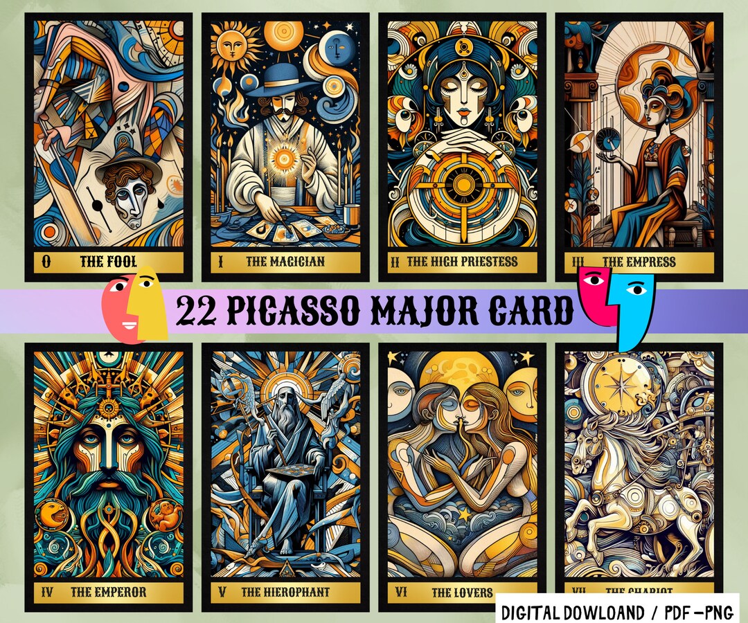 22 Picasso Art Theme Digital Major Arcana Tarot Cards Printable Tarot ...