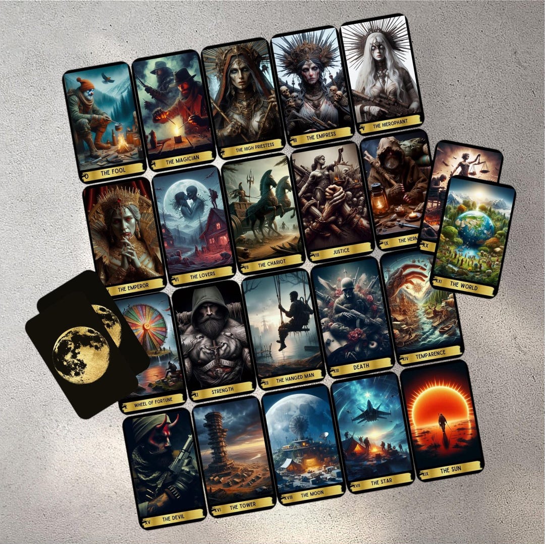 Survival Tarot Deck: 78 Card Endure Theme With Gold Box - Etsy