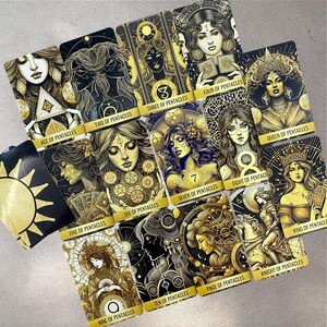 Gold Tarot Card, Art Tarot Card and Tarot Box, 78 Tarot Card Deck - Etsy