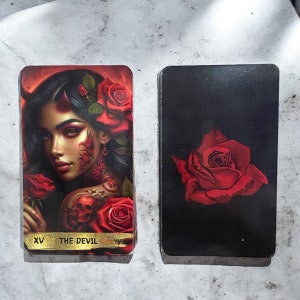 Red Rose Tarot Card, Flowers Tarot Card and Tarot Box, 78 Tarot Card ...