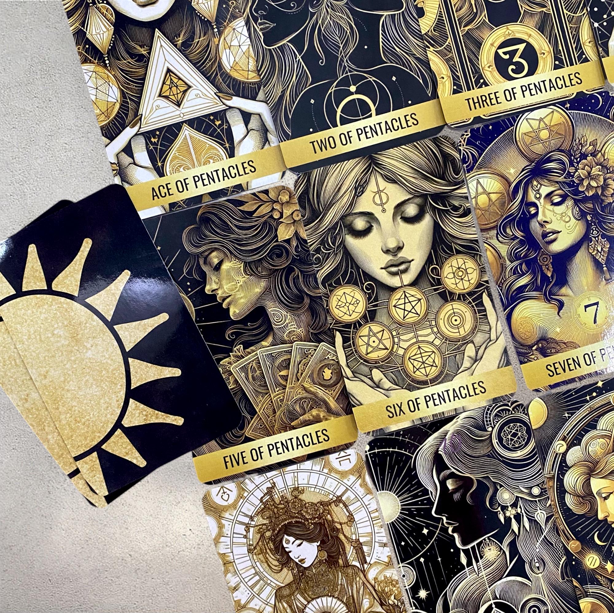 Art Tarot Card Deck: Gold Foil, 78 Cards With Box - Etsy