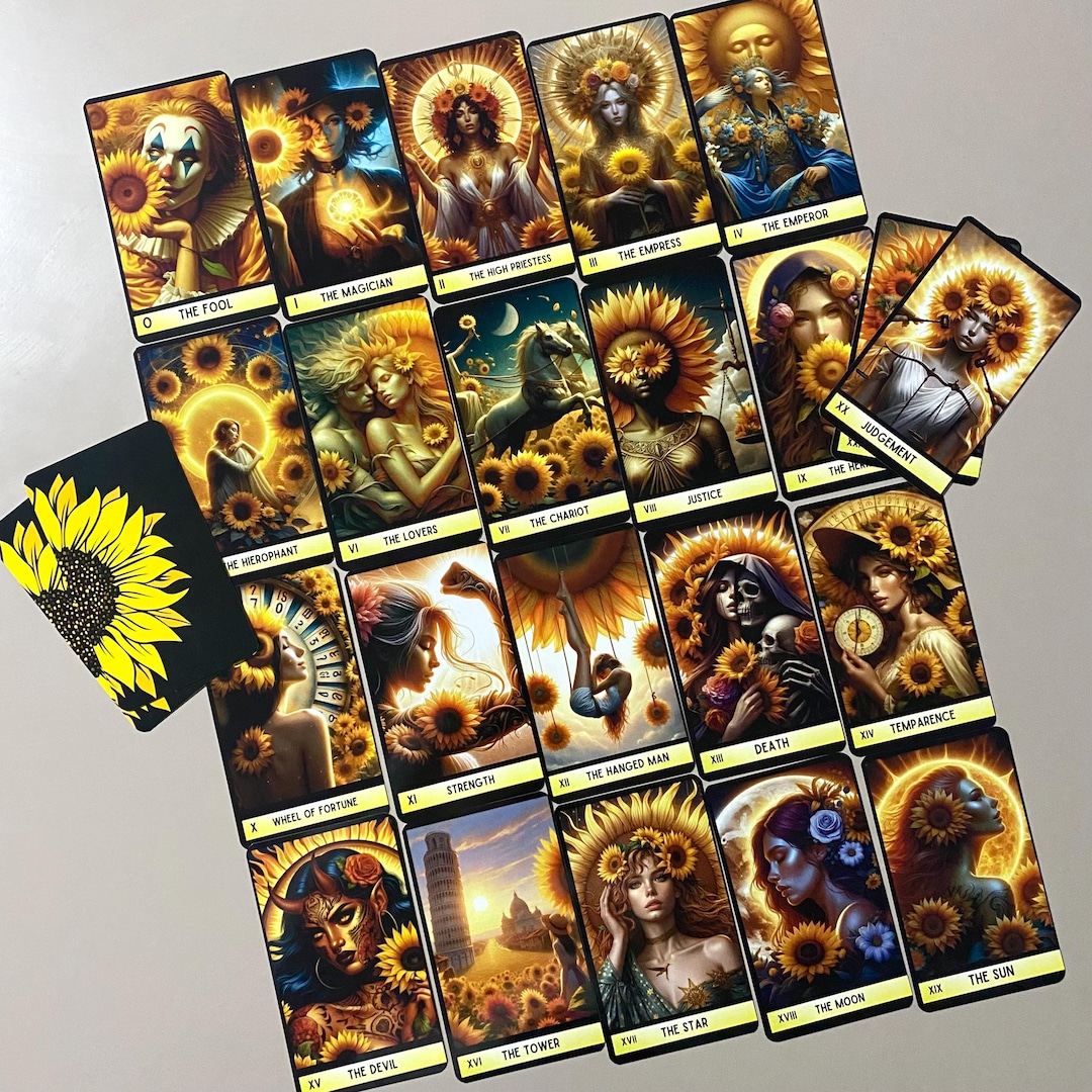 Sunflower Tarot Card Deck: 78 Blooming Cards, Indie Oracle - Etsy