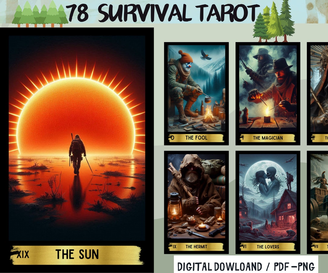78 Survival Theme Tarot Cards - Printable PNG Deck (digital Download ...