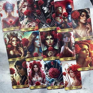 Red Rose Tarot Card, Flowers Tarot Card and Tarot Box, 78 Tarot Card ...