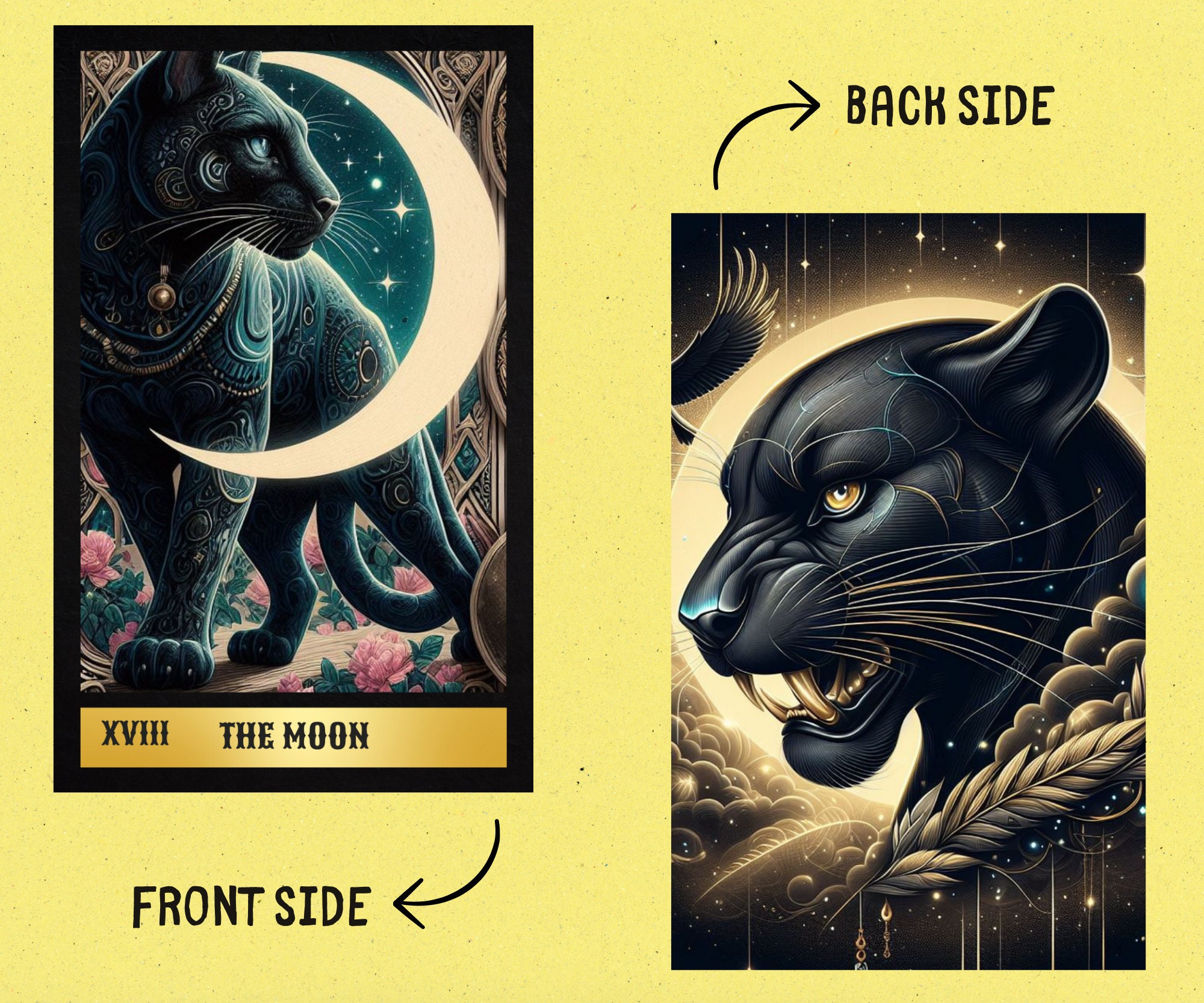 78 Panther Theme Digital Tarot Cards Printable Tarot Deck Digital Cards ...