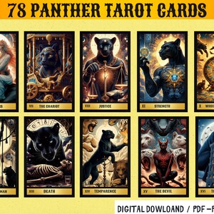 Panther Magic Tarot Cards: 78 Card Printable Deck (digital Download) - Etsy