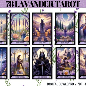 78 Lavender Tarot Deck: Printable Oracle Cards (PNG Format) - Etsy