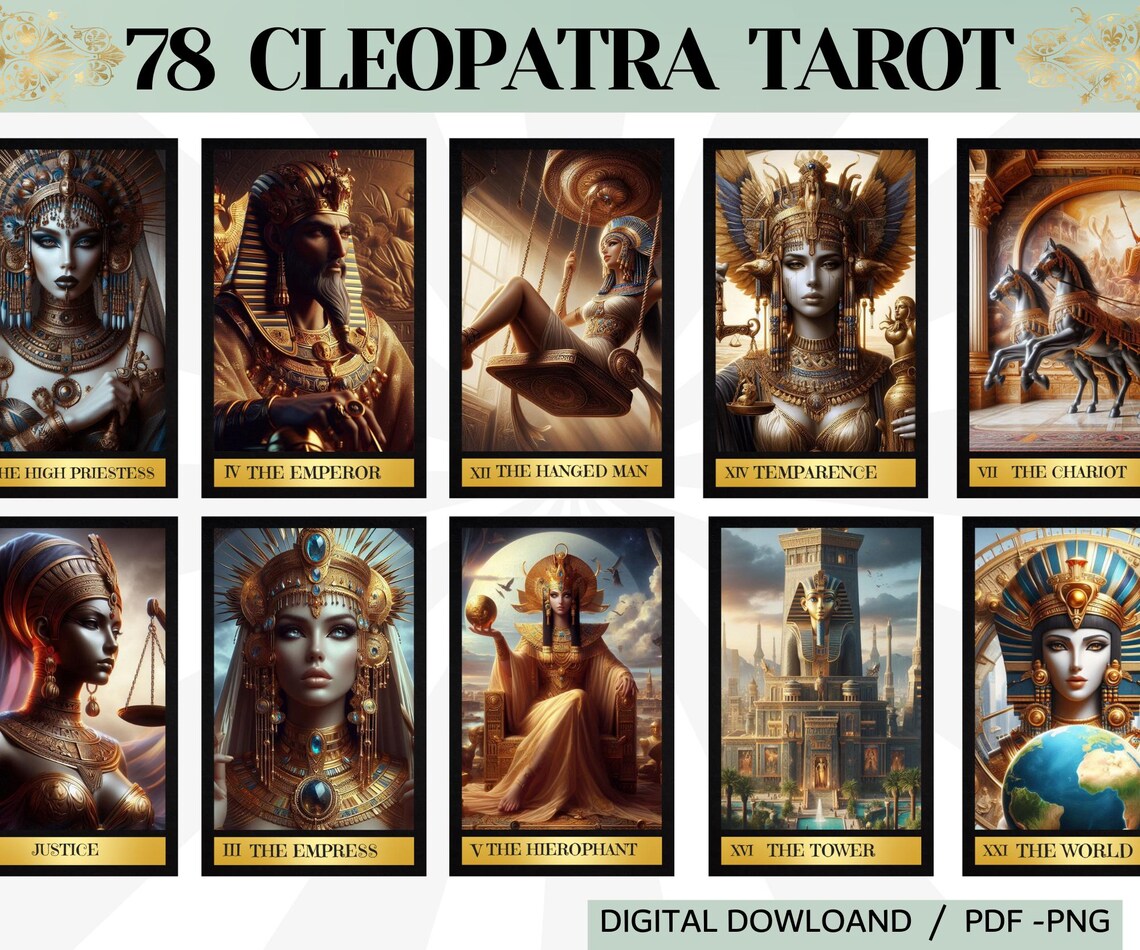 78 Cleopatra Tarot Cards: Printable Oracle Deck (digital Download) - Etsy