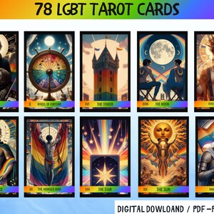 LGBT Theme Tarot Cards: 78 Card Printable Deck (digital Download) - Etsy