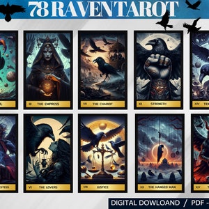 78 Raven Digital Tarot Cards: Printable Oracle Deck (PNG) - Etsy