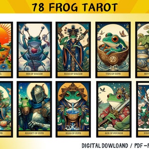 78 Frog Theme Digital Tarot Cards - Printable Tarot Deck - Matsumato ...