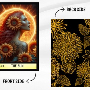 78 Sun Flower Theme Digital Tarot Cards - Printable Tarot Deck ...