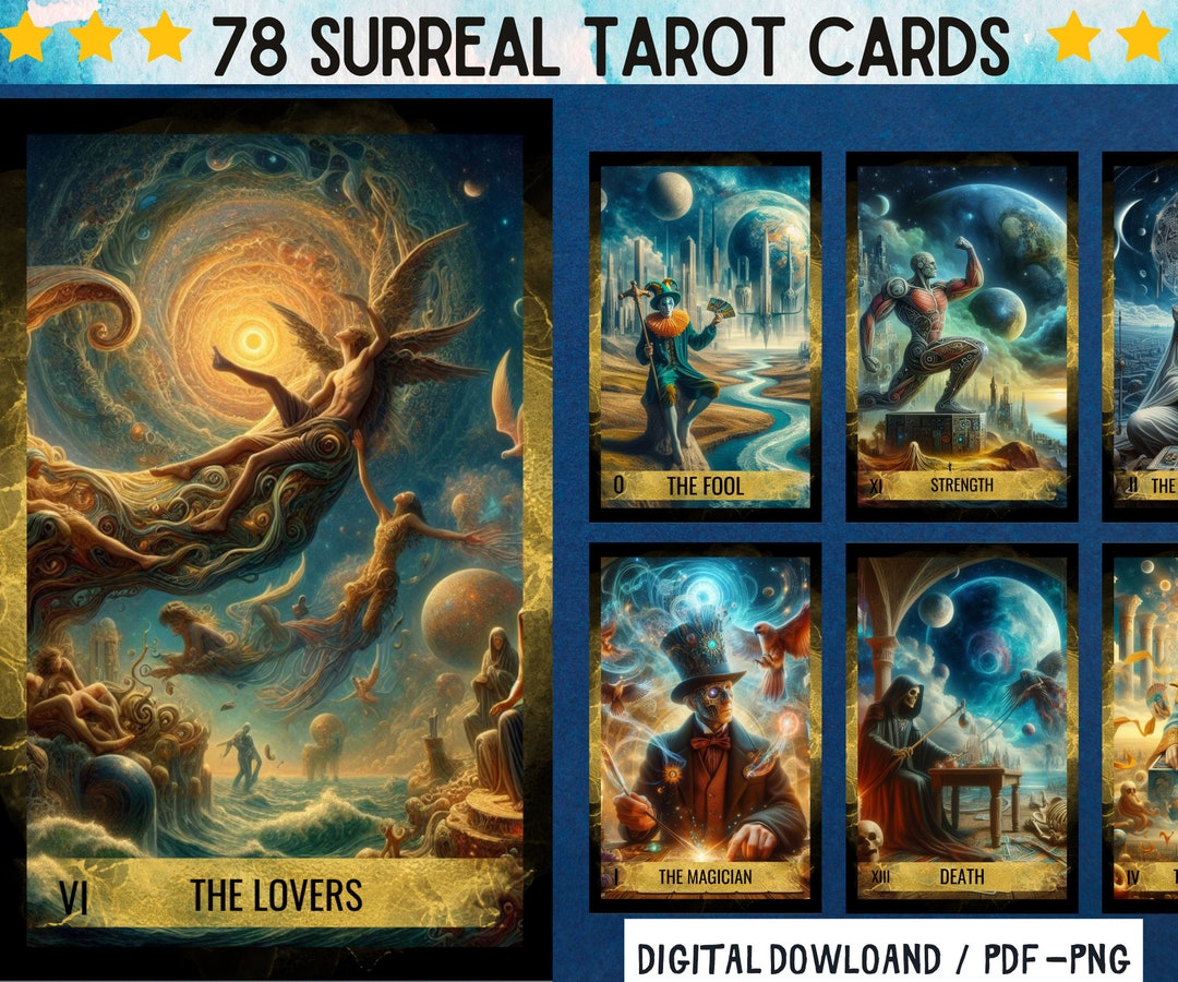 78 Surreal Tarot Cards: Printable PNG Deck (digital Download) - Etsy