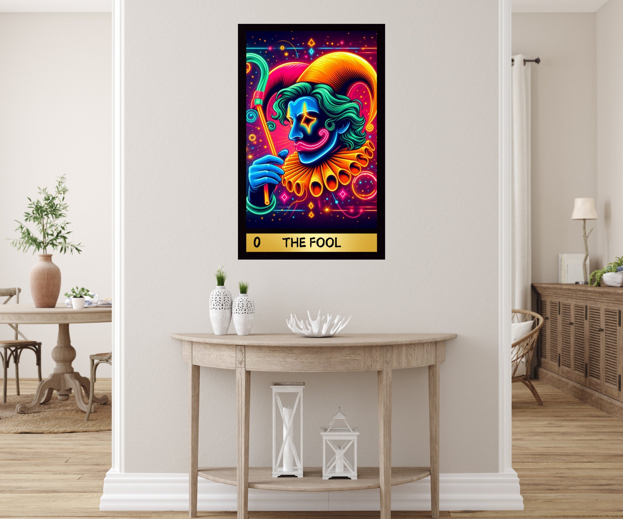 78 Neon Theme Digital Tarot Cards Printable Tarot Deck Digital Cards ...