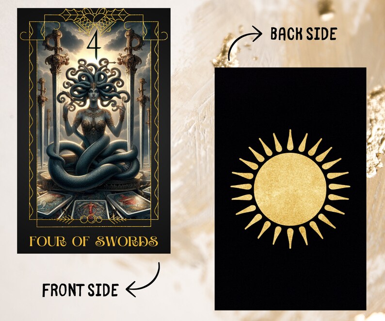 78 Medusa Theme Tarot Cards: Printable Oracle Deck (digital Download ...