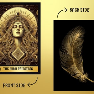 Gold Theme Tarot Cards: 78 Card Printable Deck (PNG) - Etsy