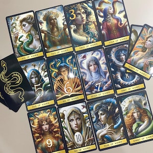 Snake Tarot Card Deck: 78 Spiritual Cards With Gold Box - Etsy