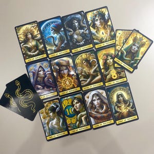 Snake Tarot Card Deck: 78 Spiritual Cards With Gold Box - Etsy