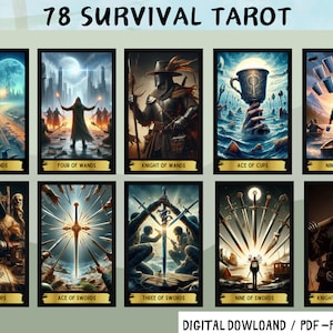 78 Survival Theme Tarot Cards - Printable PNG Deck (digital Download ...