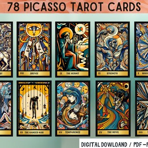 78 Picasso Art Theme Digital Tarot Cards - Printable Tarot Deck ...