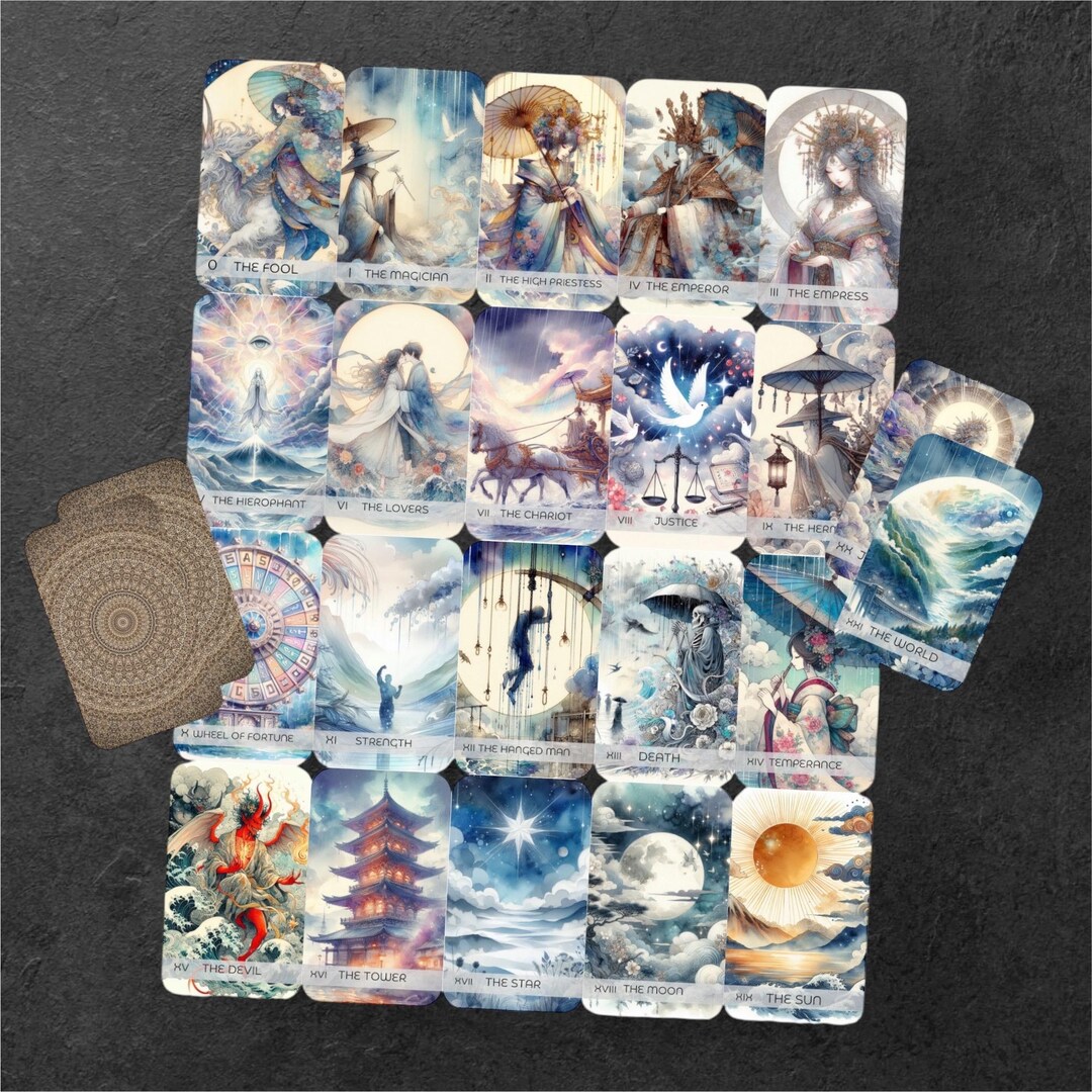 Monsoon Tarot Card, Watercolor Tarot Card and Tarot Box, 78 Tarot Card ...
