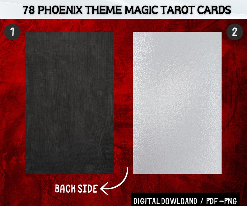 78 Phoenix Bird Theme Digital Tarot Cards Printable Tarot Deck Digital ...
