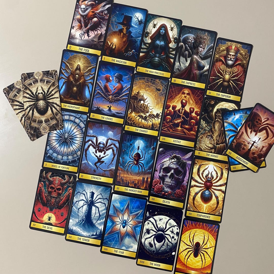 Spider Tarot Card and Tarot Box, - Mystic Spider Cards Tarot Card, 78 ...