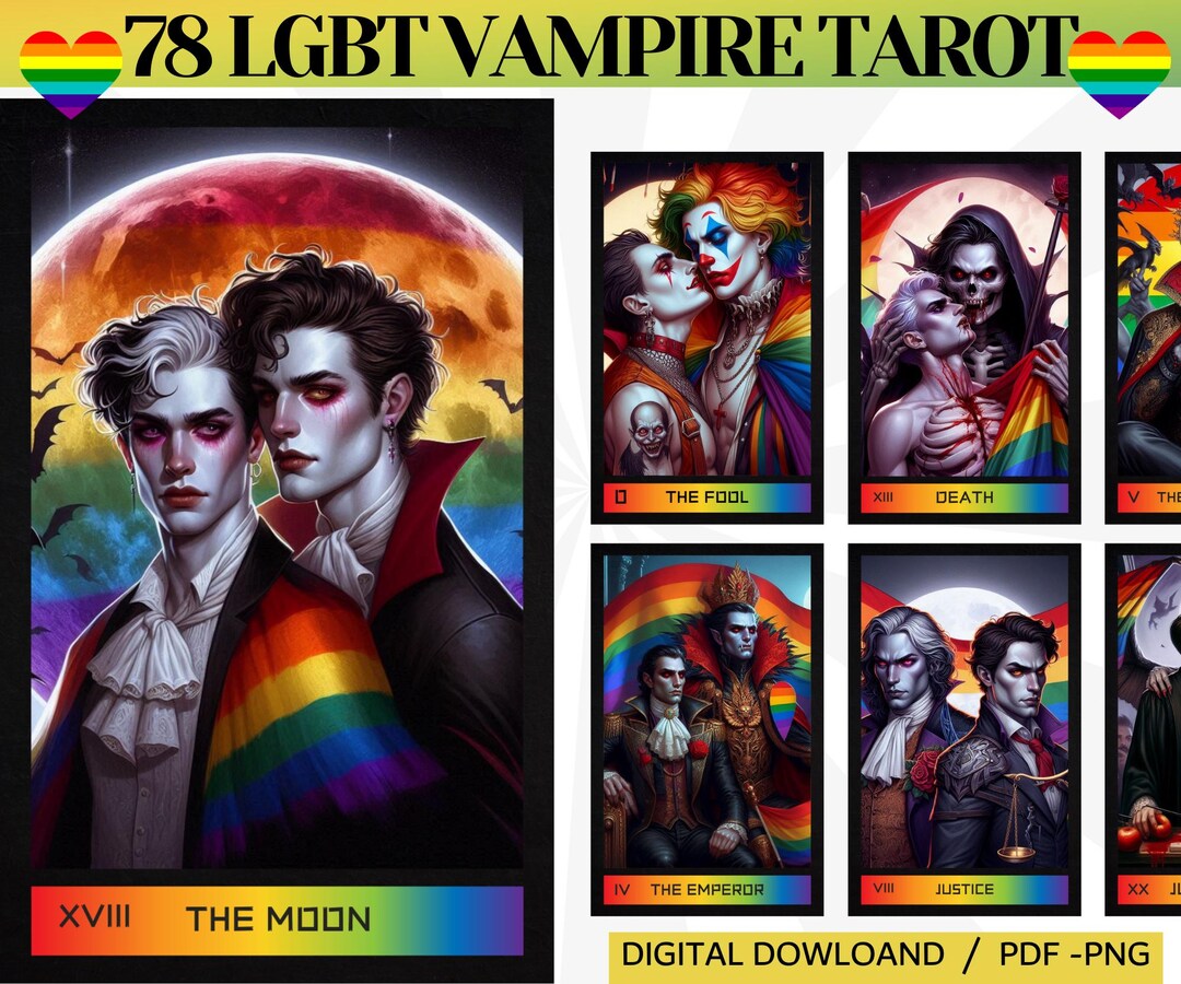 LGBT Vampire Tarot Deck: Pride Printable Oracle (digital Cards) - Etsy