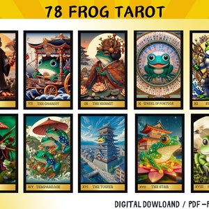 78 Frog Theme Digital Tarot Cards - Printable Tarot Deck - Matsumato ...