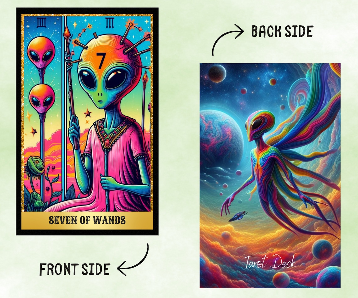 78 Alien Digital Tarot Cards Printable Tarot Deck Digital Cards Deck ...