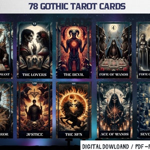 78 Gothic Tarot Cards: Printable Deck (digital Download) - Etsy