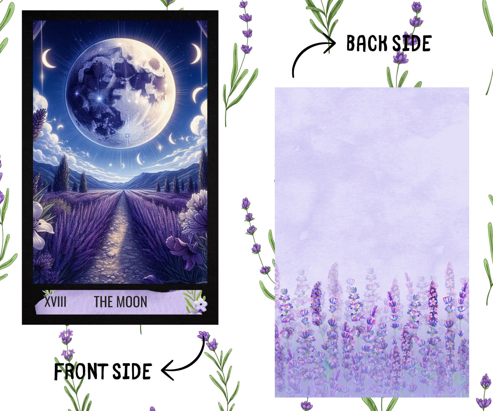 78 Lavender Tarot Deck: Printable Oracle Cards (PNG Format) - Etsy