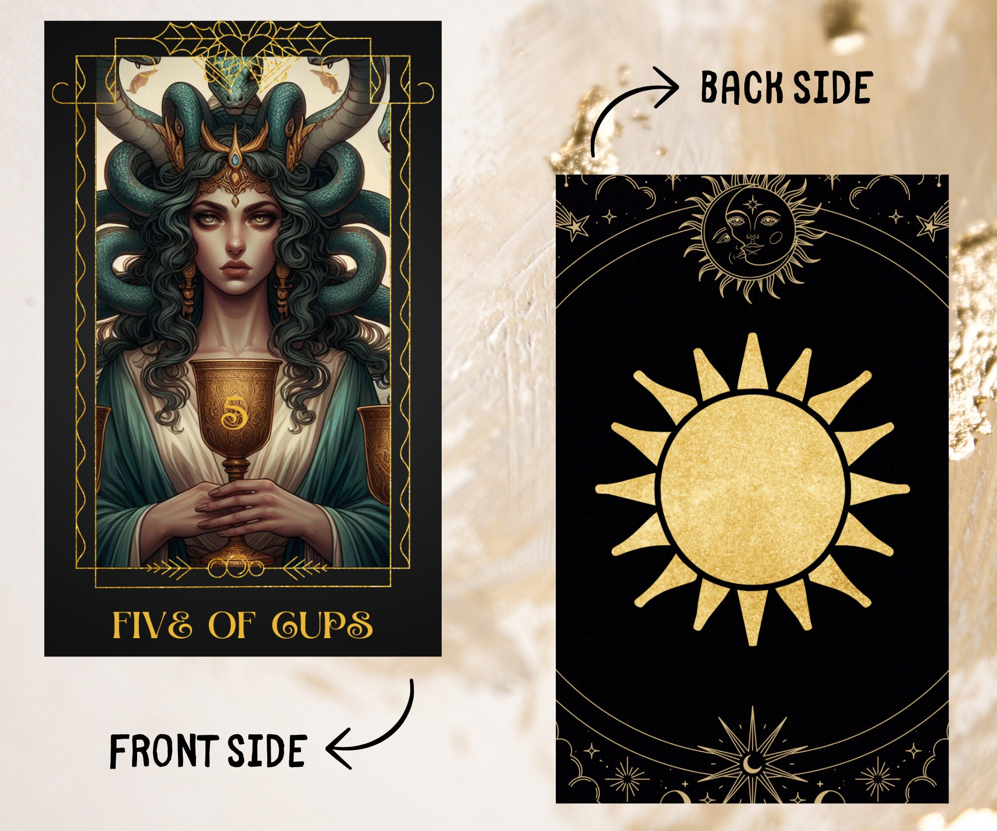 78 Medusa Theme Tarot Cards: Printable Oracle Deck (digital Download ...