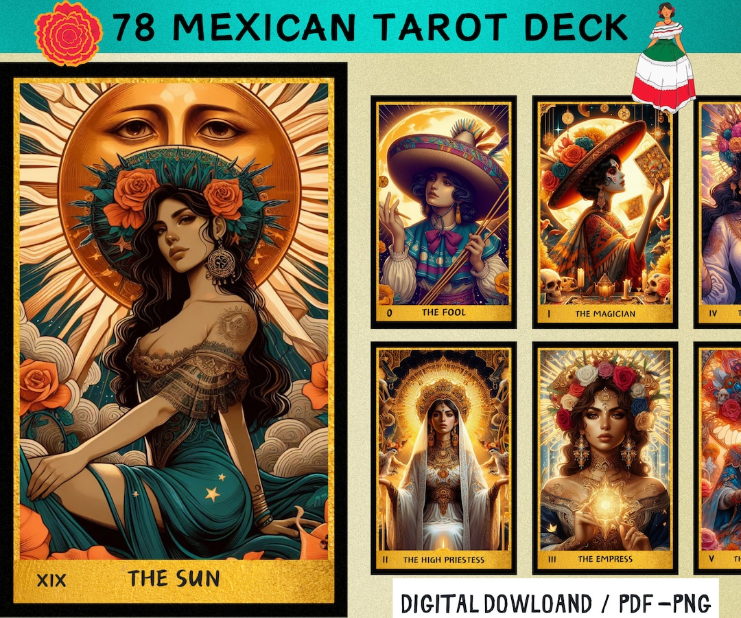78 Mexican Theme Tarot Cards: Printable Oracle Deck (digital Download ...