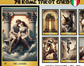 78 Red Rose Theme Digital Tarot Cards Printable Tarot Deck Digital Cards Deck Printable Oracle ...