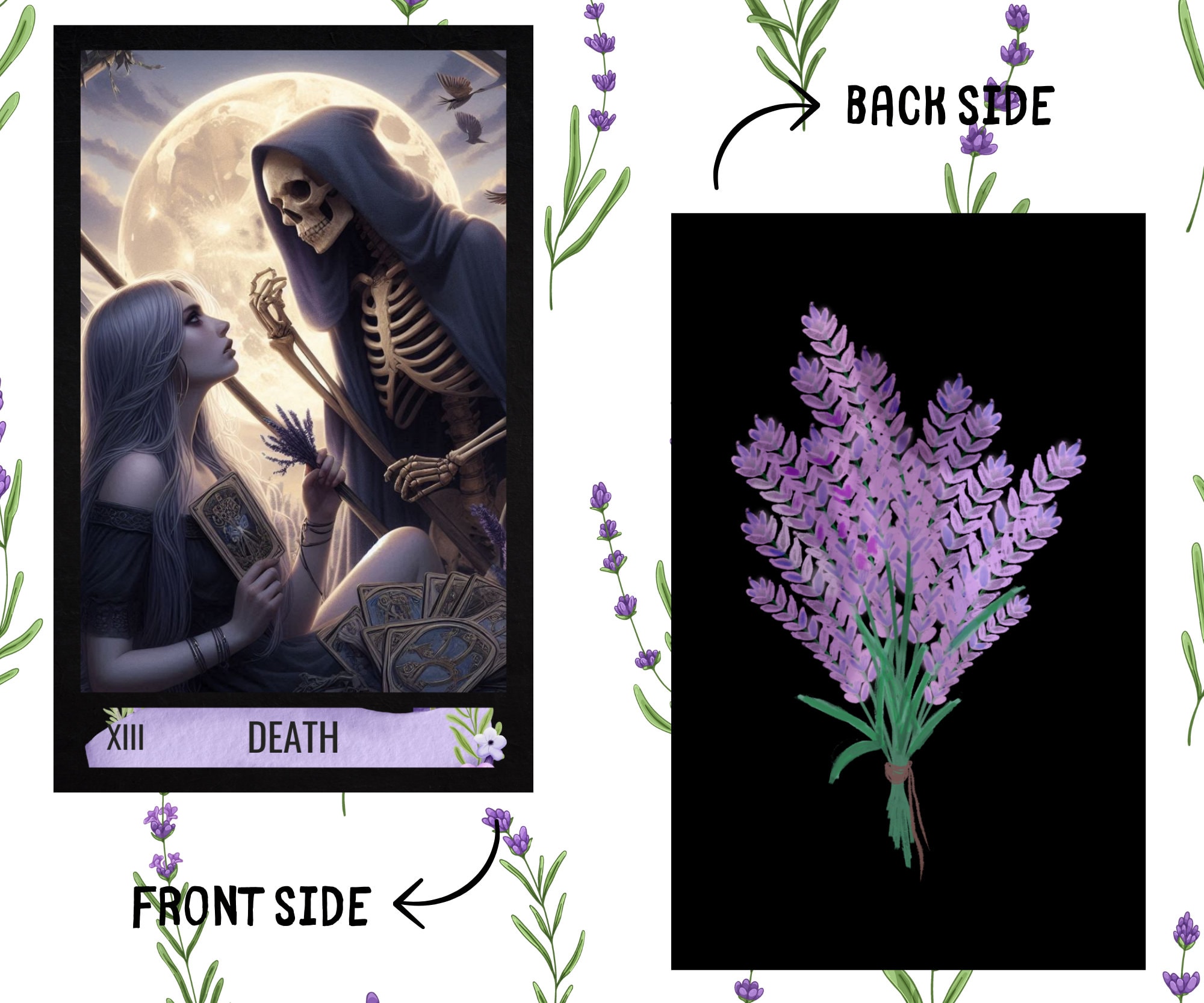 78 Lavender Tarot Deck: Printable Oracle Cards (PNG Format) - Etsy