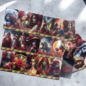 Red Rose Tarot Card, Flowers Tarot Card and Tarot Box, 78 Tarot Card ...