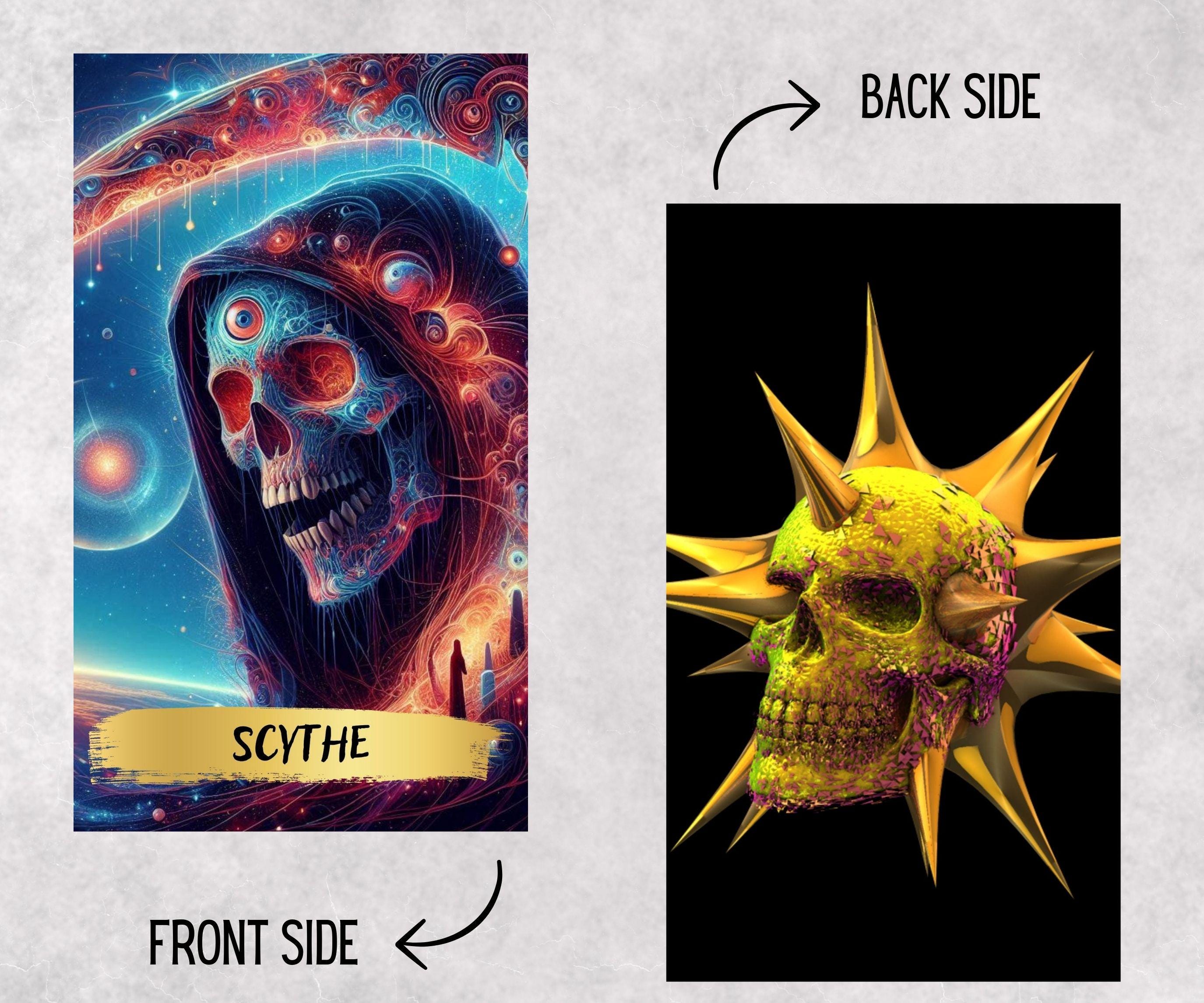 Skull Lenormand Cards Deck: Printable Elemental Tarot Oracle (PNG ...