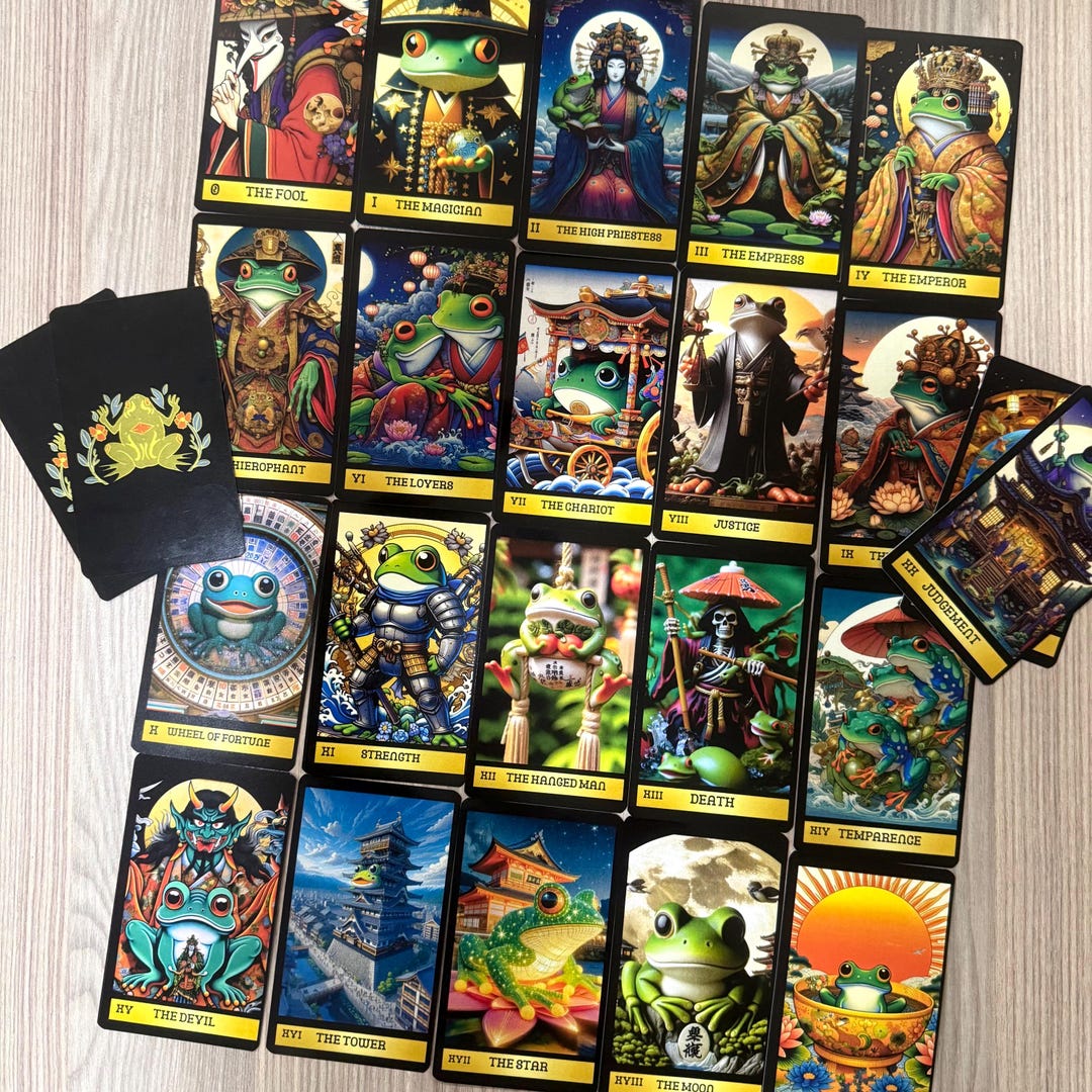 Frog Tarot Card Deck: 78-card Complete Tarot With Gold Box - Etsy