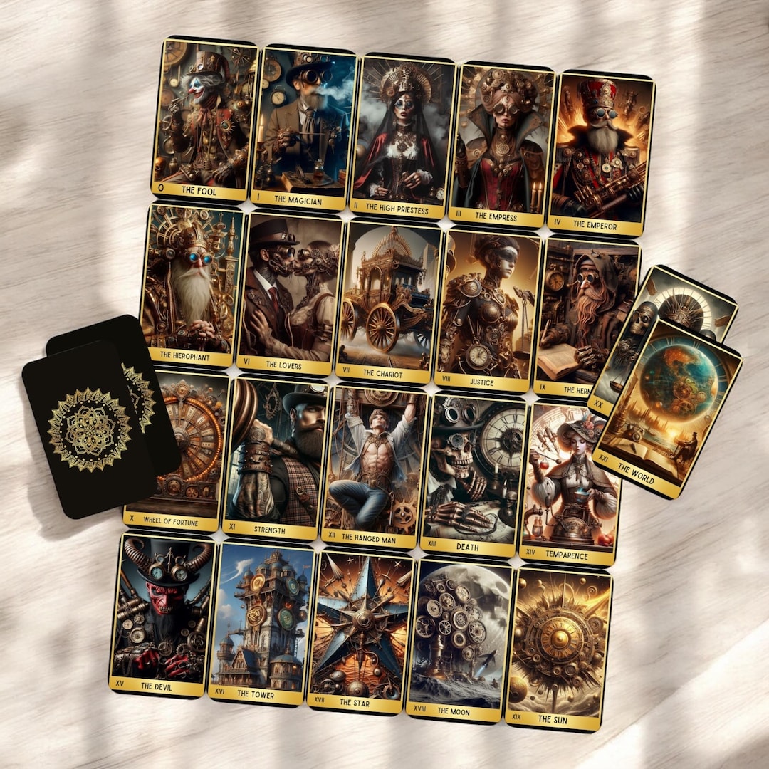 Steampunk Tarot Deck, Bohemian Art Tarot Card and Tarot Box, 78 Tarot ...
