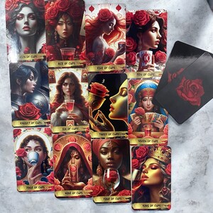 Red Rose Tarot Card, Flowers Tarot Card and Tarot Box, 78 Tarot Card ...