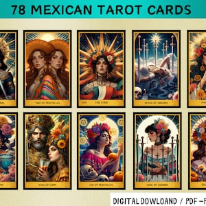 78 Mexican Theme Tarot Cards: Printable Oracle Deck (digital Download ...