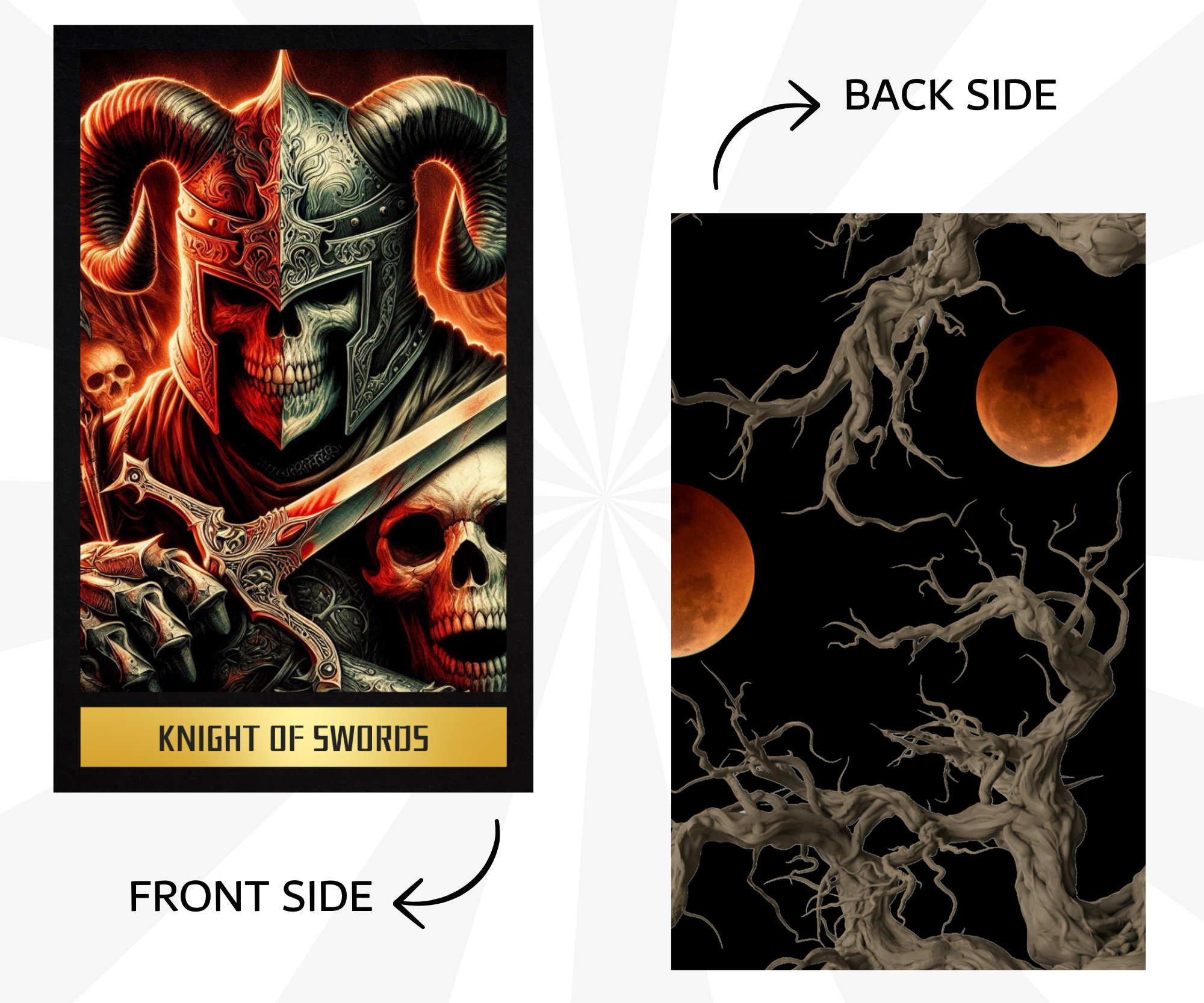 78 Horror Theme Digital Tarot Cards Skull Printable Tarot Deck Digital ...