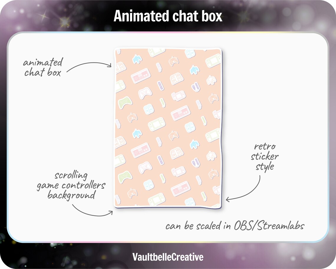 Animated Twitch Camera Borders With Colourful Sticker Style | Etsy