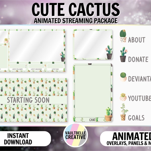 Cactus Twitch Overlay - Etsy