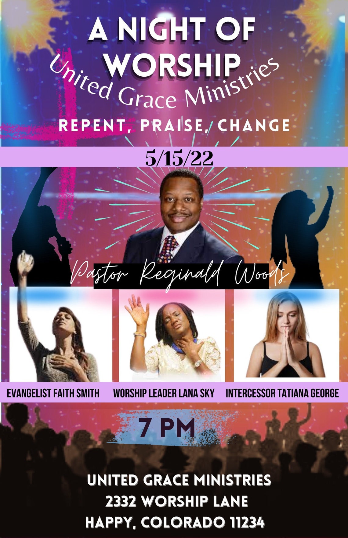 Editable DIY Digital Template for Church, Gospel Concert, Revival With ...